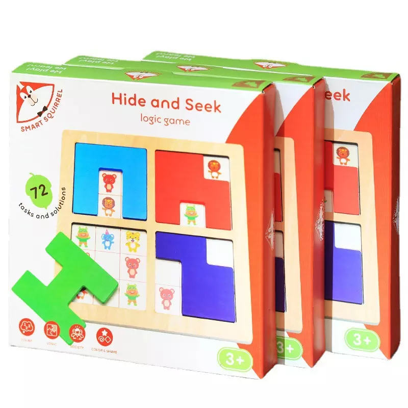 Joc logic din lemn Hide and Seek Smart Squirrel